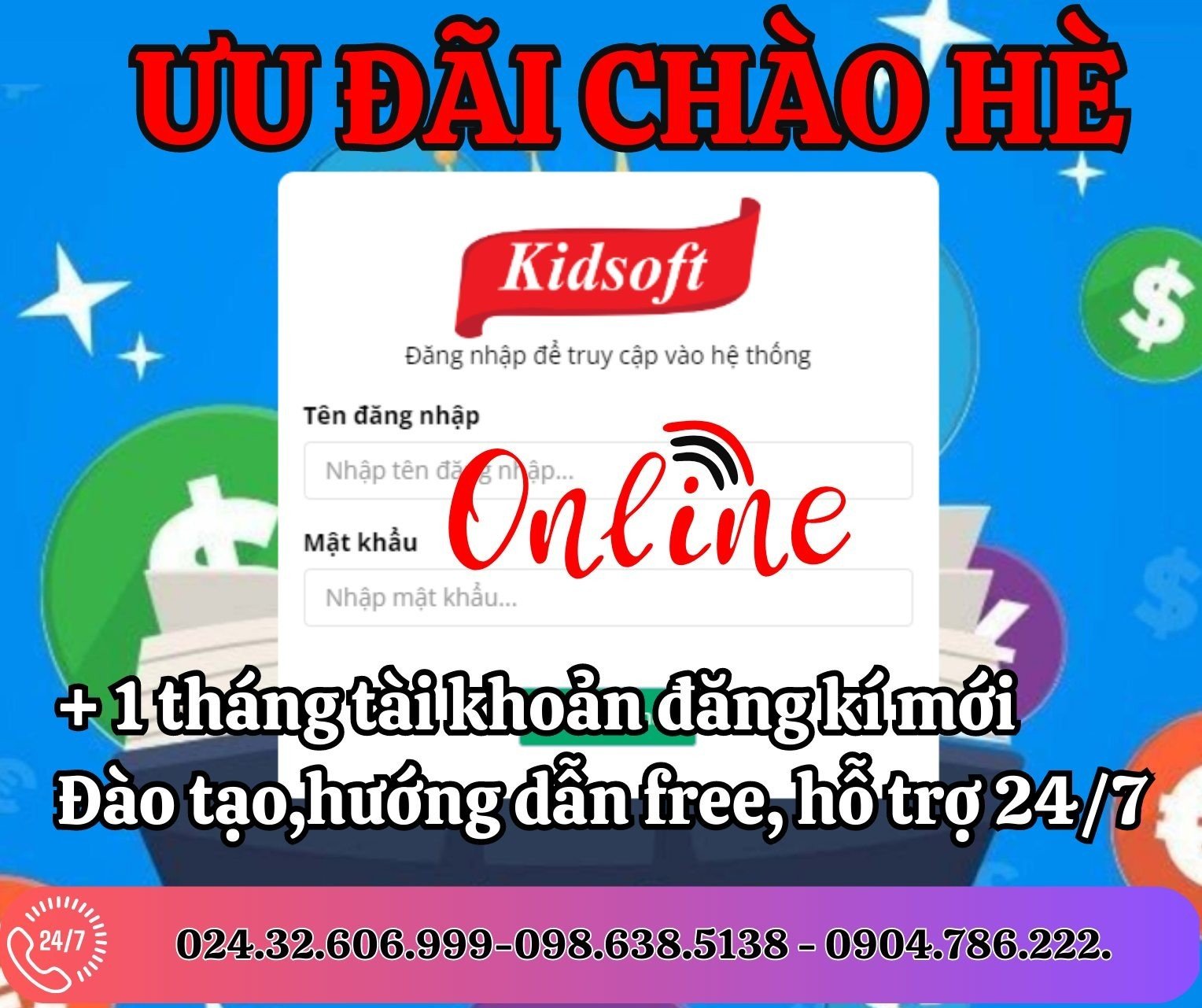 Đào tạo trực tuyến miễn phí phần mềm dinh dưỡng Kidsoft